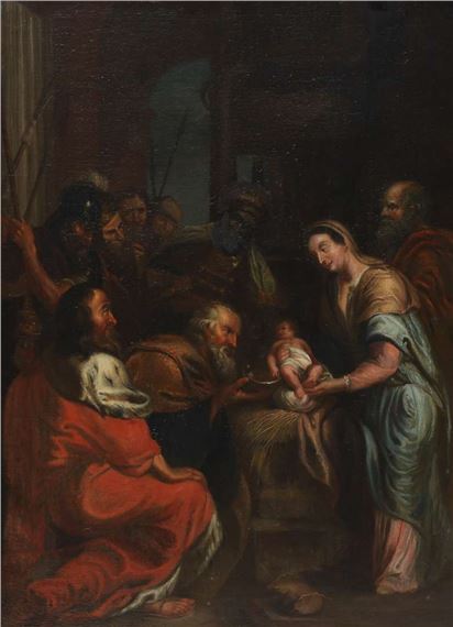 Dutch School, 19th Century | De aanbidding van het Christuskind | MutualArt