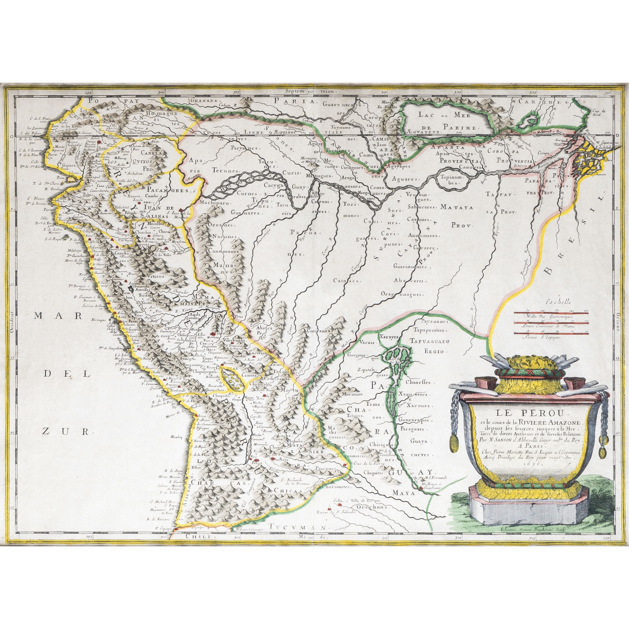 Nicolas Sanson | Le Perou et le cours de la Riviere Amazone (1656 ...
