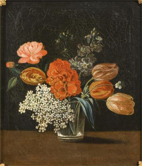 Biedermeier School | Biedermeierstillleben mit Tulpen und Blumen im ...