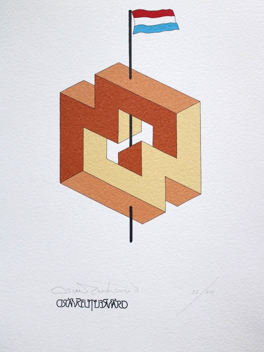 Oscar Reutersvärd | Fifteen European Impossible Figures, Luxembourg, 39 | MutualArt