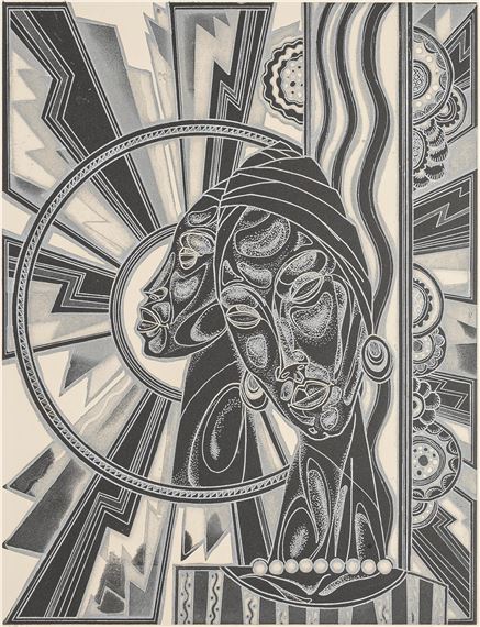 Eldzier Cortor | Compositional Study No III (1974) | MutualArt