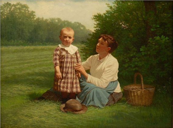 Samuel S. Carr | Picnic with Mother And Child | MutualArt