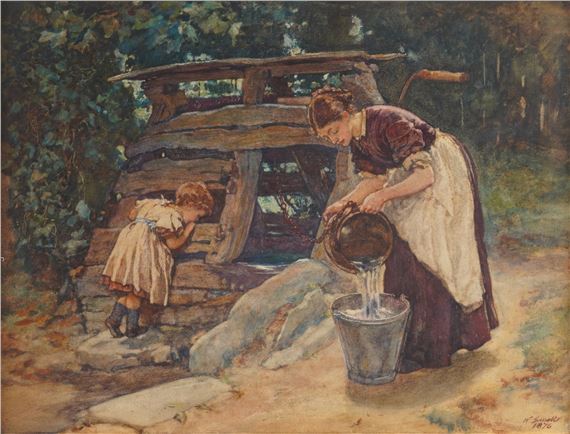 William Small | Drawing Water (1876) | MutualArt