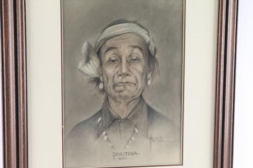 Robert Paul Transpota | Pencil Drawing of Hopi Chief Payestewa | MutualArt