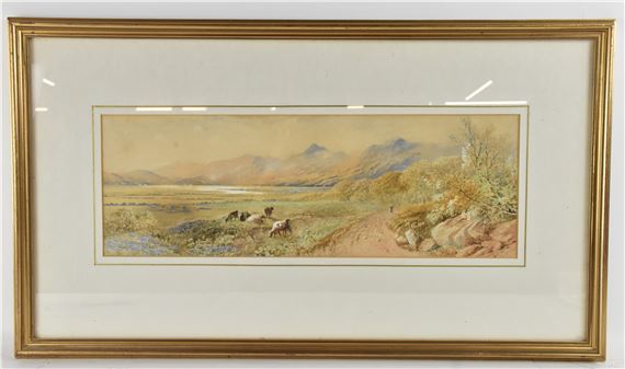 Cornelius Pearson | a rectangular watercolour, rural scene, cattle ...
