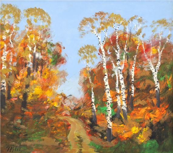 Nicolae Blei | Toamnă în pădurea de mesteceni [2024 (Circa 17) | MutualArt