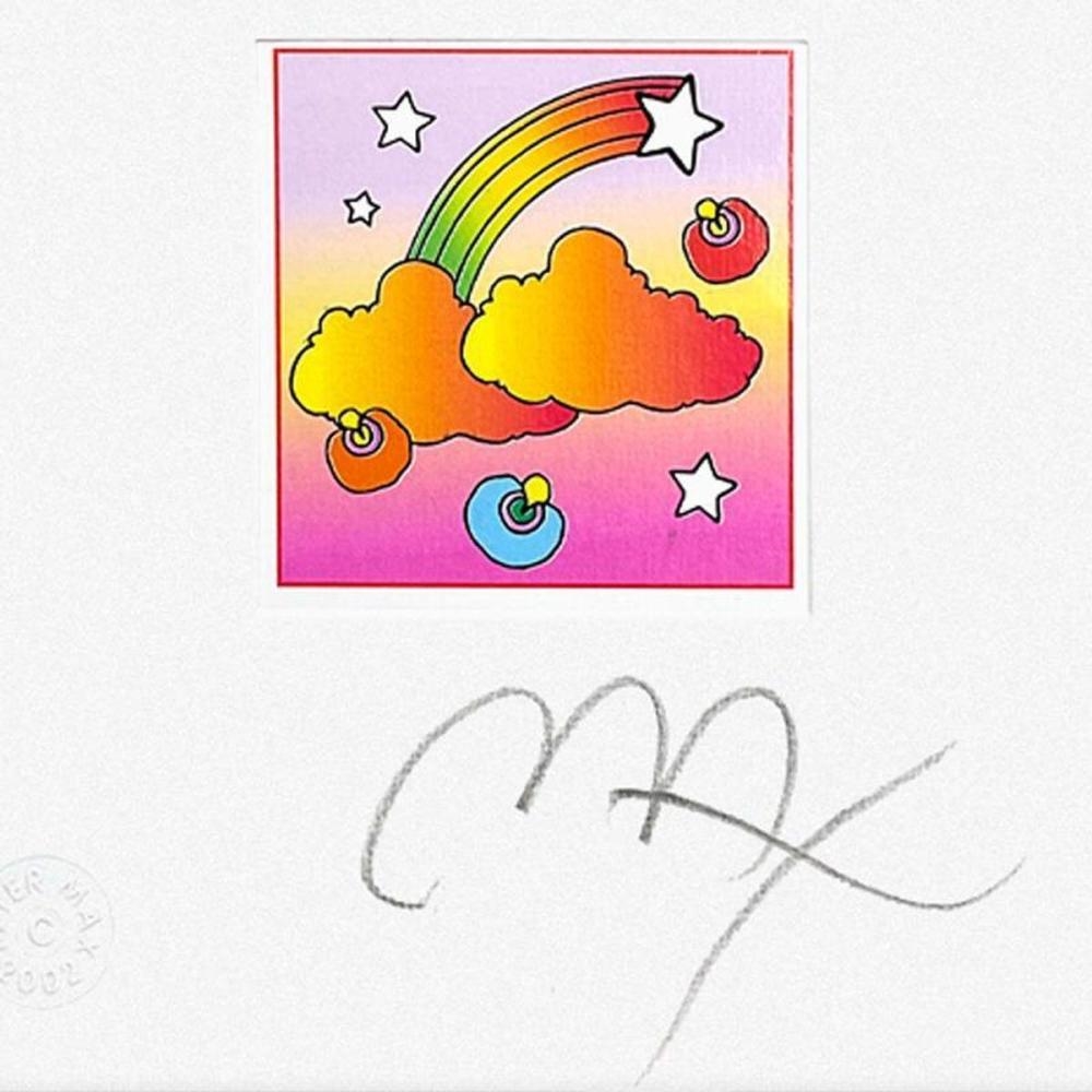 Peter Max | Rainbow with Clouds | MutualArt