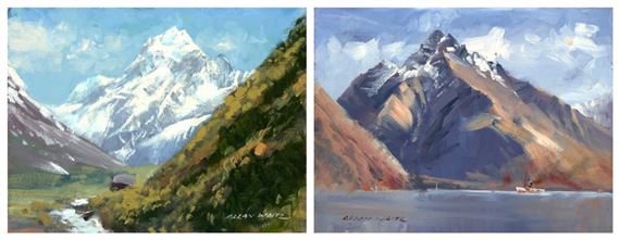 Allan Waite | Mount Cook from Hooker Valley, NZ; Afternoon, Walter Peak ...