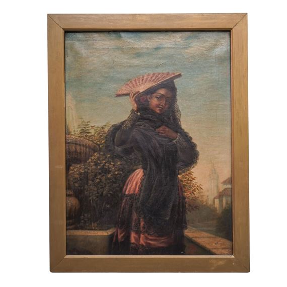 John Bagnold Burgess | Female Portrait Oil on Canvas (Late 19th Century ...