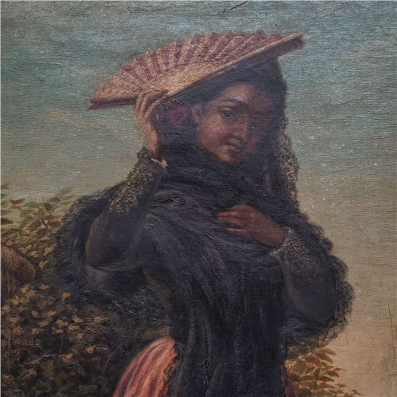 John Bagnold Burgess | Female Portrait Oil on Canvas (Late 19th Century ...