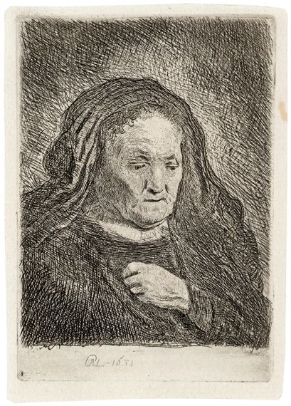 Rembrandt van Rijn | The Artist’s Mother with Her Hand on Her Chest ...