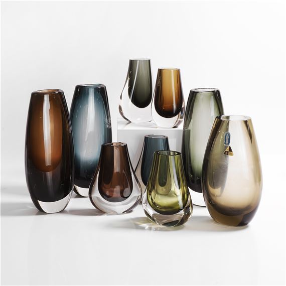 Geoffrey Baxter | a collection of nine cased glass vases (1955 - 1965 ...