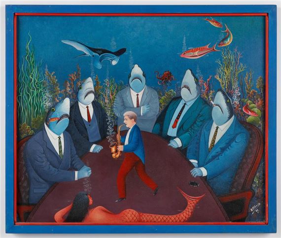 Andre Blaise | President Bill Clinton Playing Saxophone (1997) | MutualArt