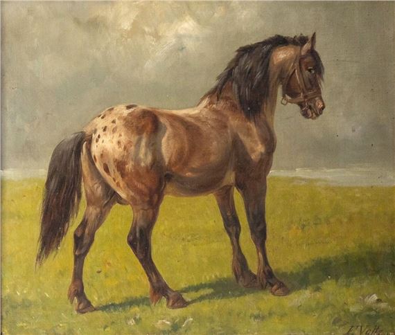 Friedrich Voltz | Brauner Noriker mit Tigerscheckung | MutualArt