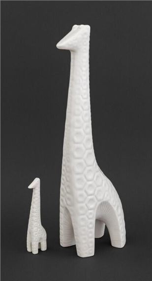 Jonathan Adler | Two Jonathan Adler Standing Giraffe White Glazed ...