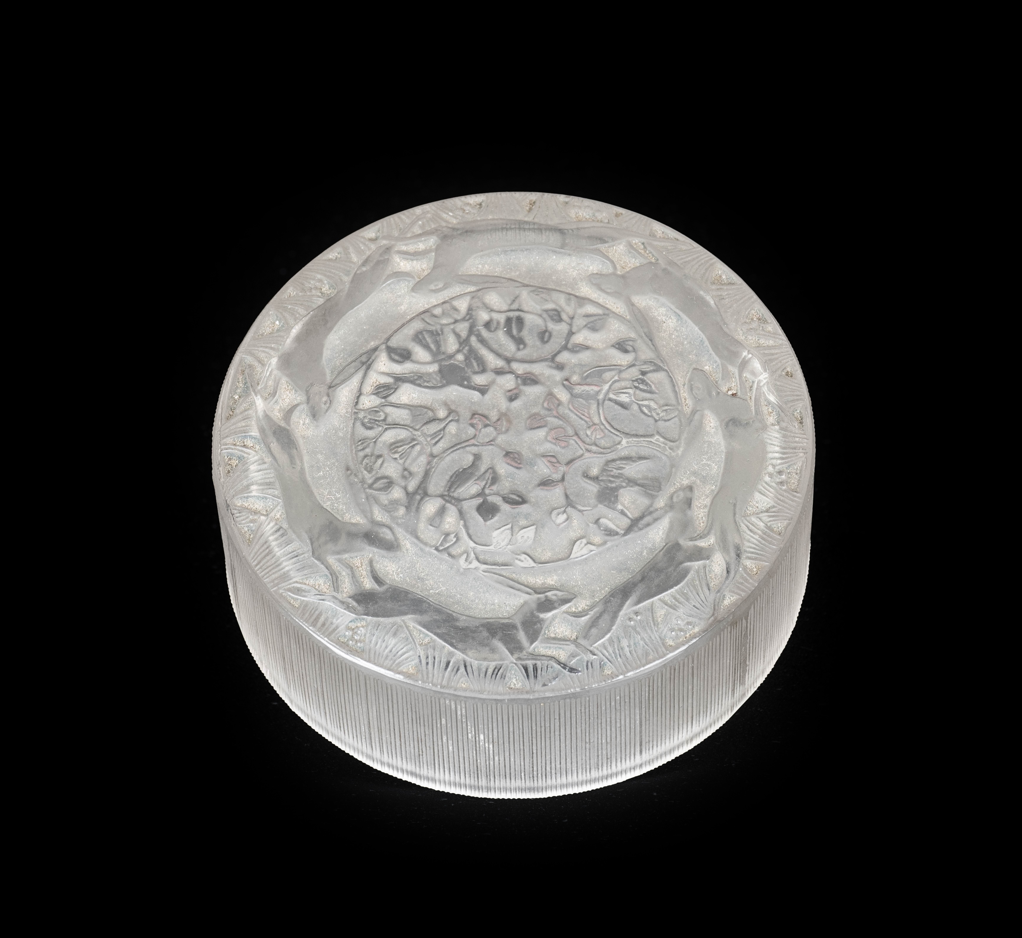 René Lalique | A Stained, Frosted and Clear Glass Fontainebleau Round ...