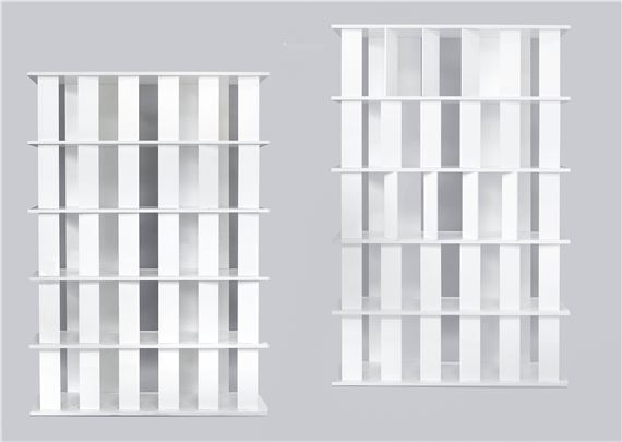 René Bouchara | Two Roche Bobois White Flap Bookcases (2007) | MutualArt