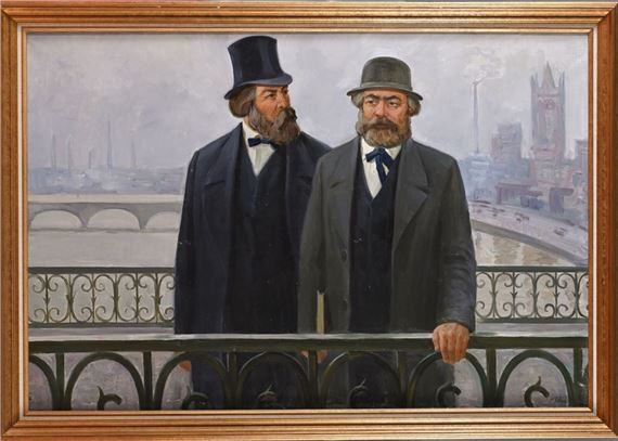 B. A. Zhukov | Karl Marx and Friedrich Engels in London (1987) | MutualArt