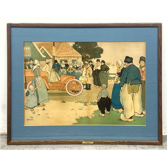 Henri Cassiers | Color lithograph depicting a vibrant genre scene of ...