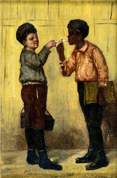 J. Johnson | Two Boys Smoking | MutualArt
