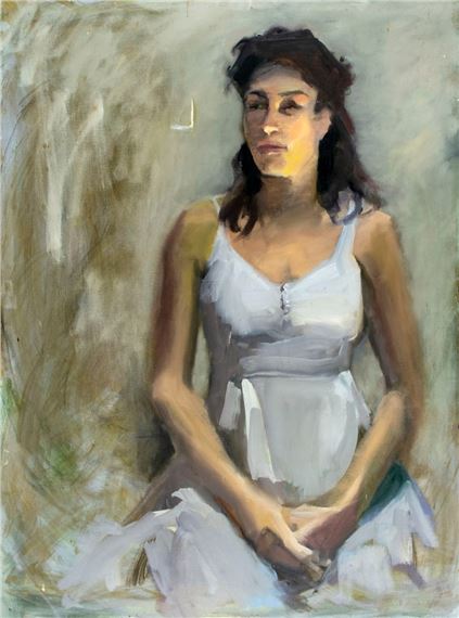 John Reilly | Portrait of Woman in White Dress | MutualArt
