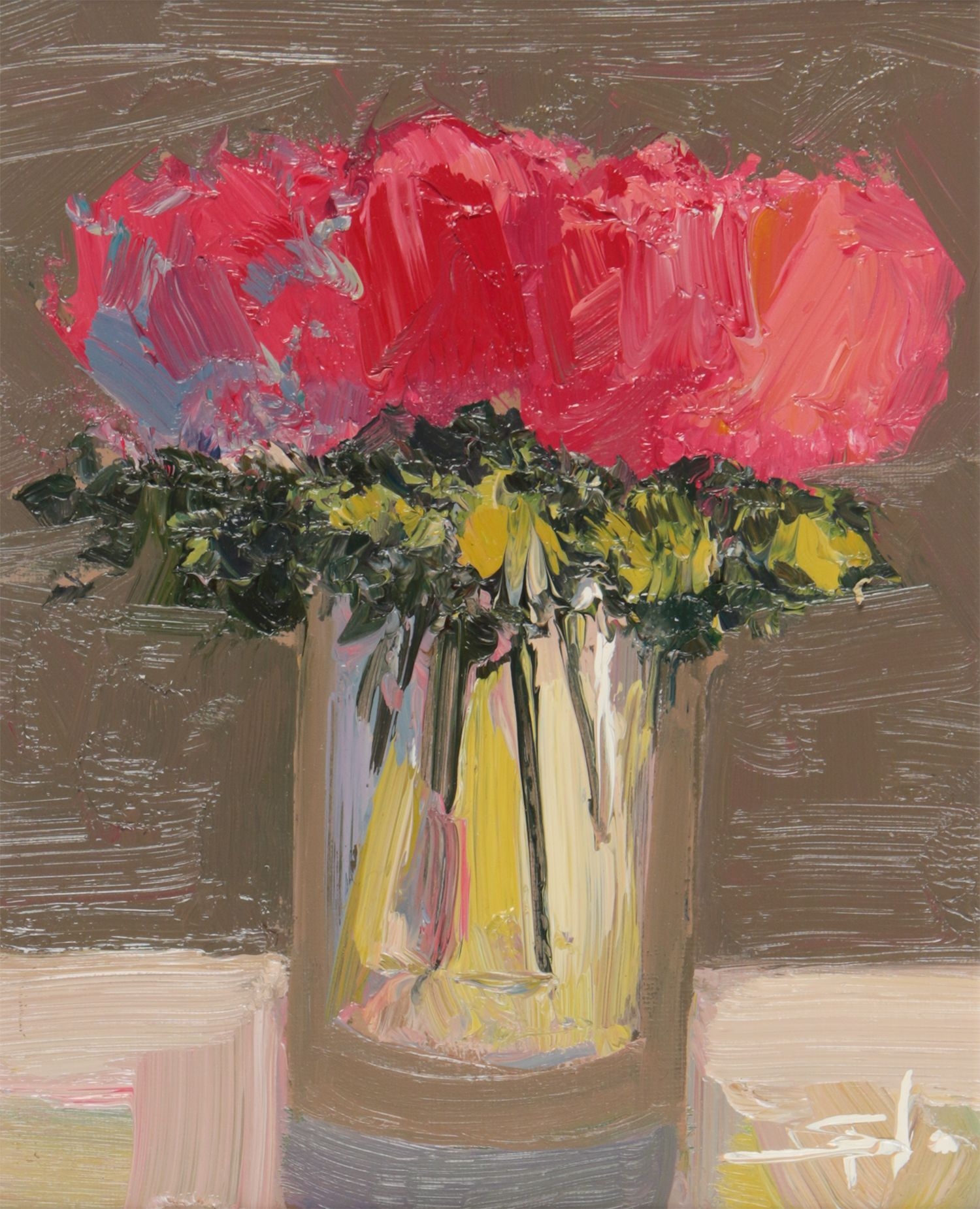 Vivek Mandalia | PINK FLOWERS IN A VASE | MutualArt
