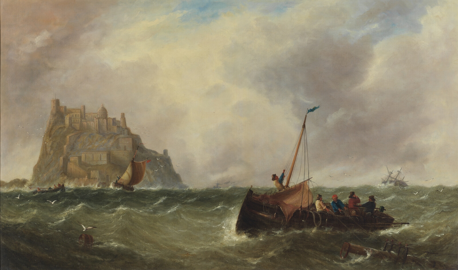 John Callow | View of the Aragonese Castle in Ischia with a stormy sea ...