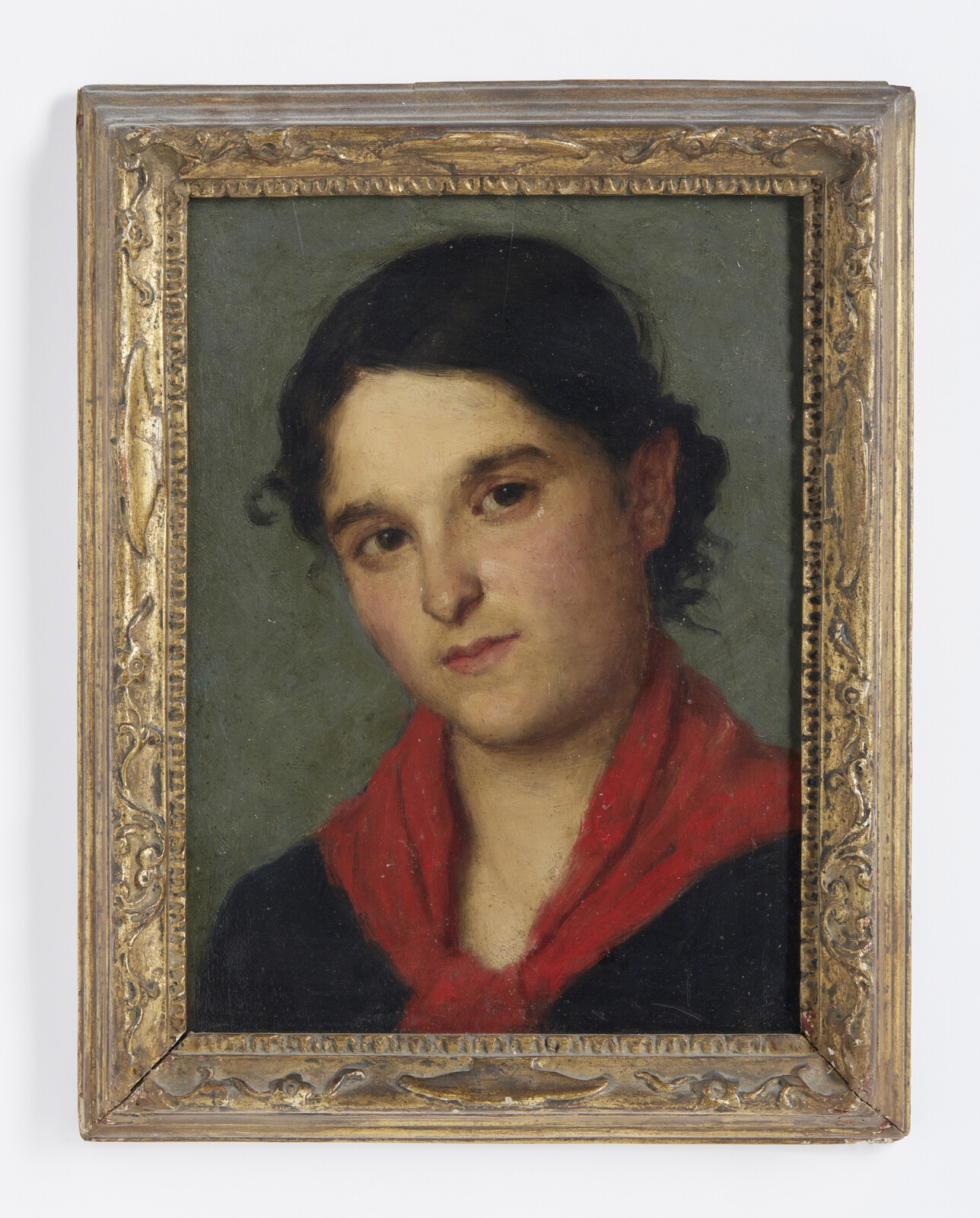 Luigi Nono | Woman's portrait with red handkerchief | MutualArt