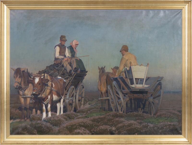 Knud Sinding | Hanherredbønder paa Vej over Heden (1927 - 1928) | MutualArt