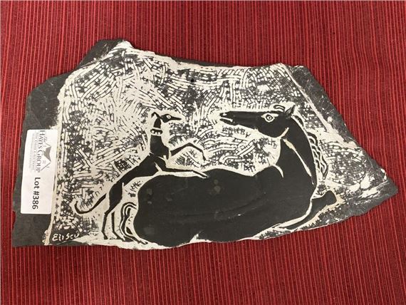 Frank Eliscu | Slate carving depicting horse | MutualArt