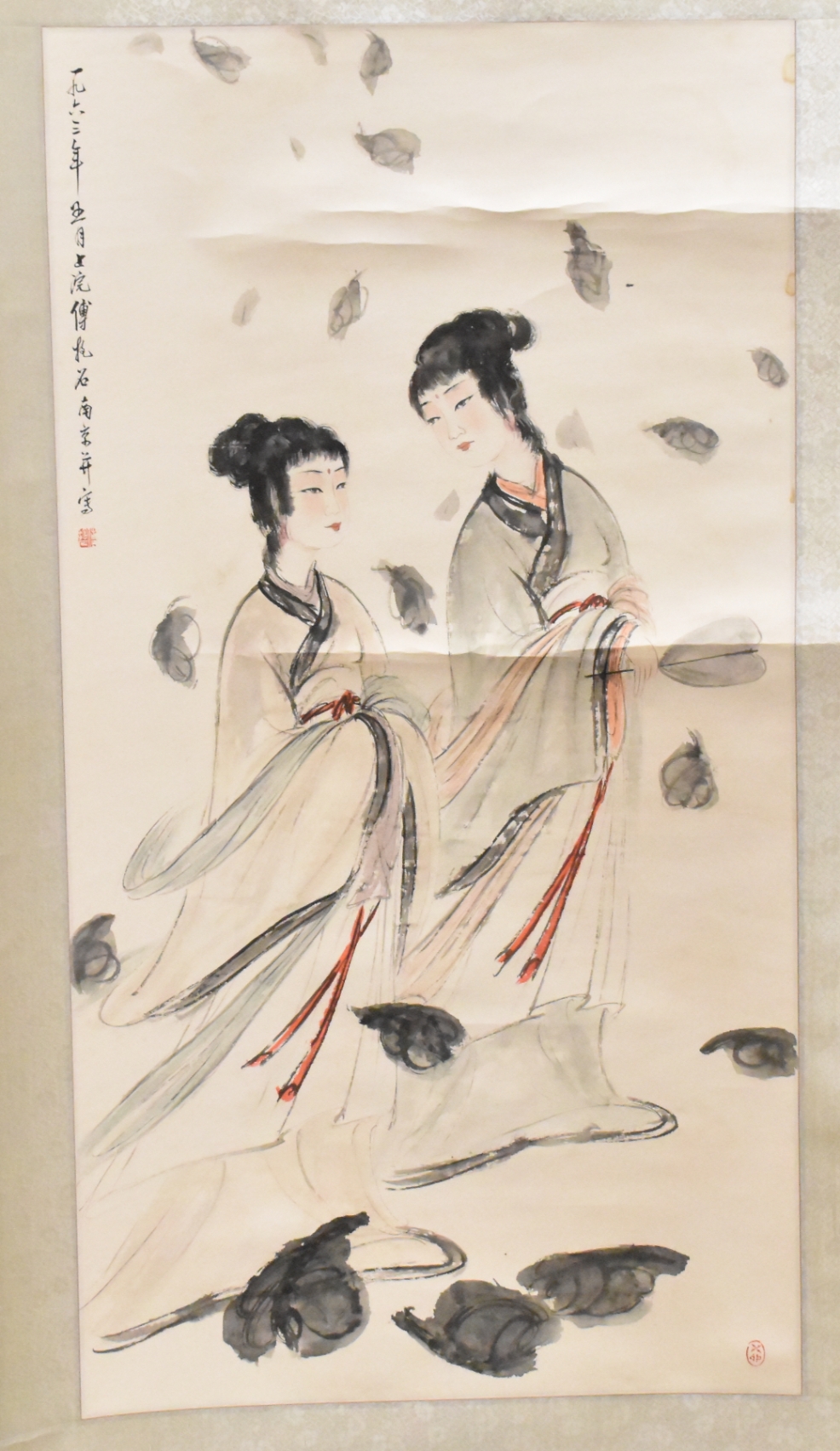 Fu Baoshi | Chinese Scroll Painting of Two Ladies | MutualArt