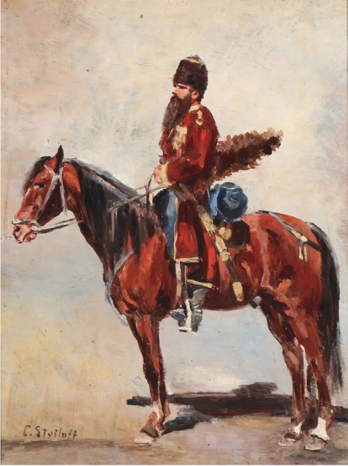 Adolf Constantin Baumgartner-Stoiloff | Etude Russian Cossack (20th ...