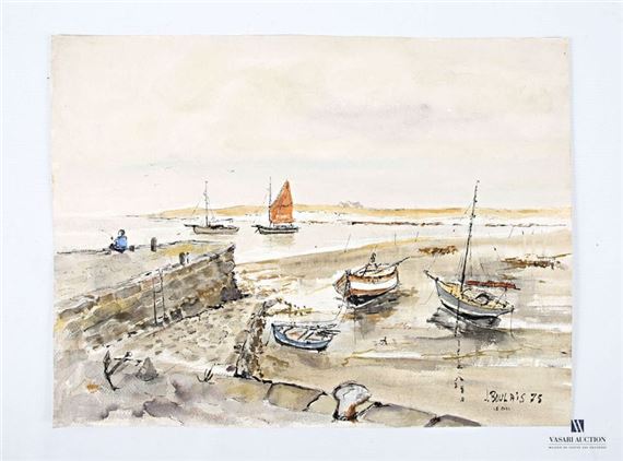 Jean Boulais | View of the port at le Gol (1975) | MutualArt