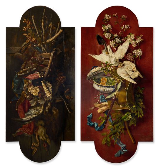 Continental School, 19th Century | Two Doves; Venetian Mask: A Still ...