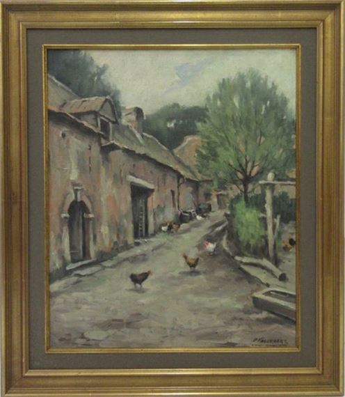 Piet Volckaert | Animated farm with hens and roosters | MutualArt