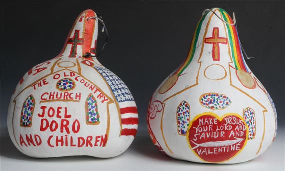 Benjamin Franklin Perkins | 2 Painted Gourds | MutualArt