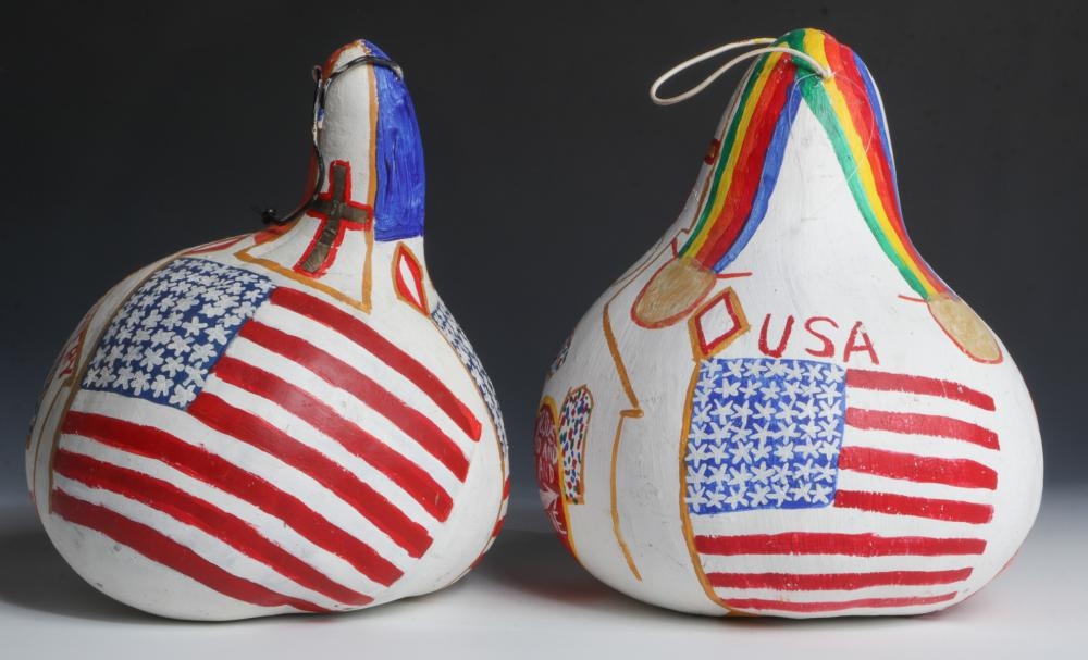 Benjamin Franklin Perkins | 2 Painted Gourds | MutualArt