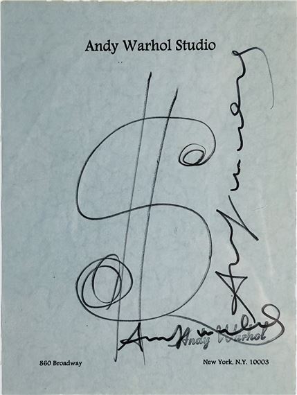 Andy Warhol | A Drawing of A Dollar, with a Signature Andy Warhol ...