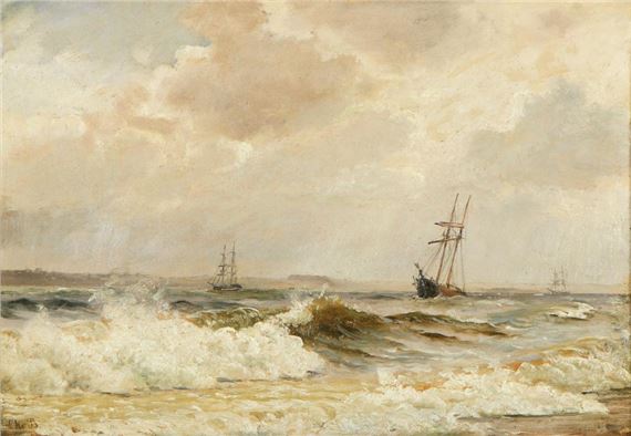 Christian Blache | Seascape with Ships | MutualArt