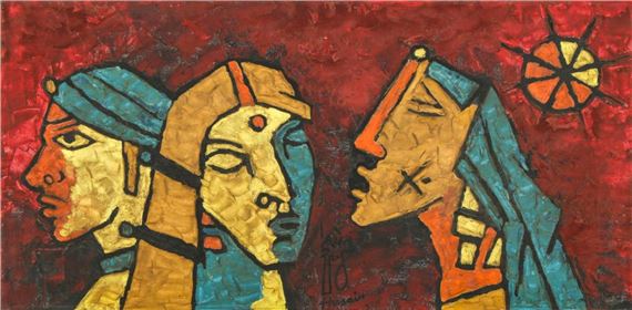 Maqbool Fida Husain | Three Ladies (1968) | MutualArt