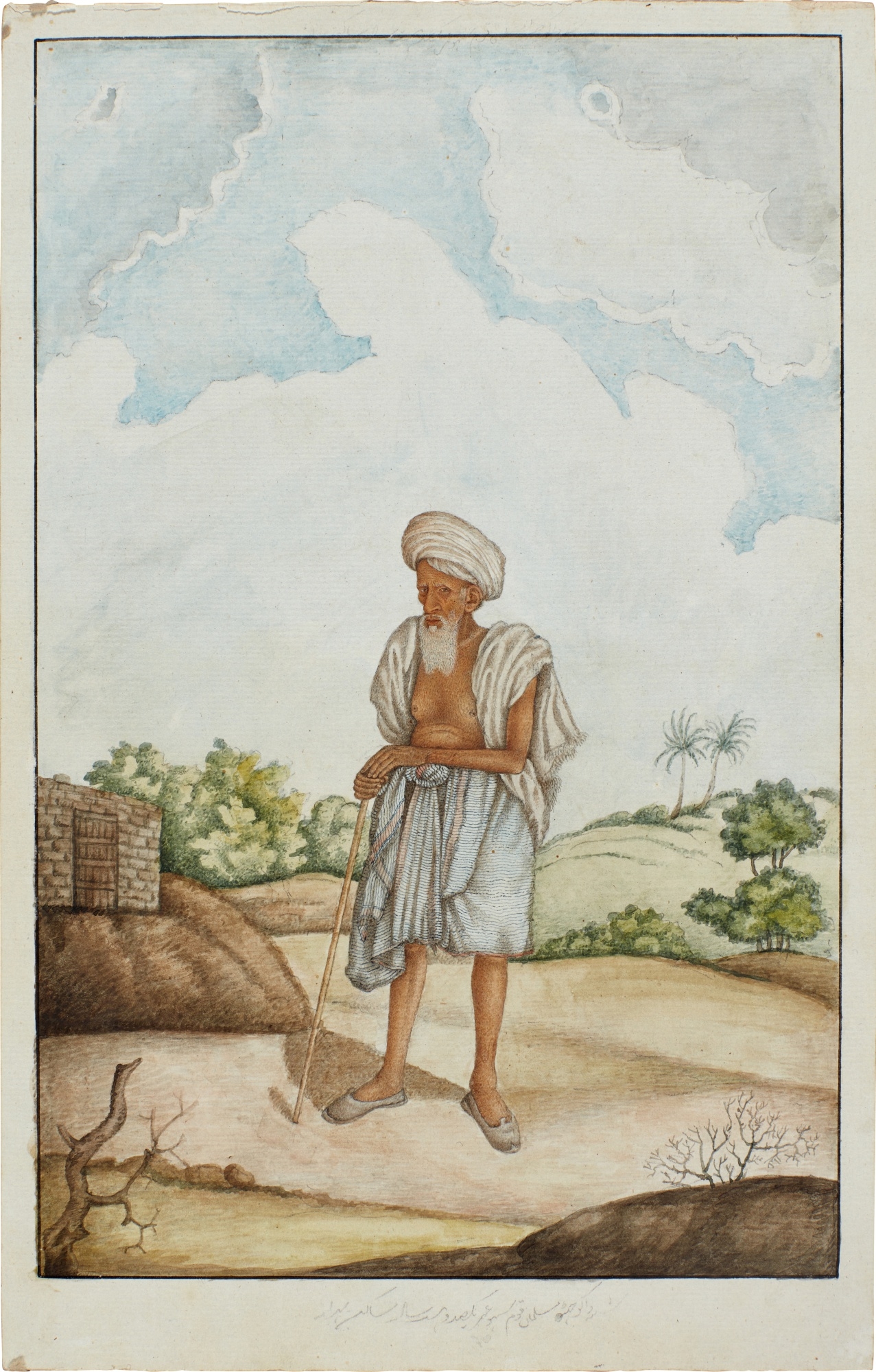 Haryana School, 19th Century | A portrait of Dakoo, a Jath aged 108 ...