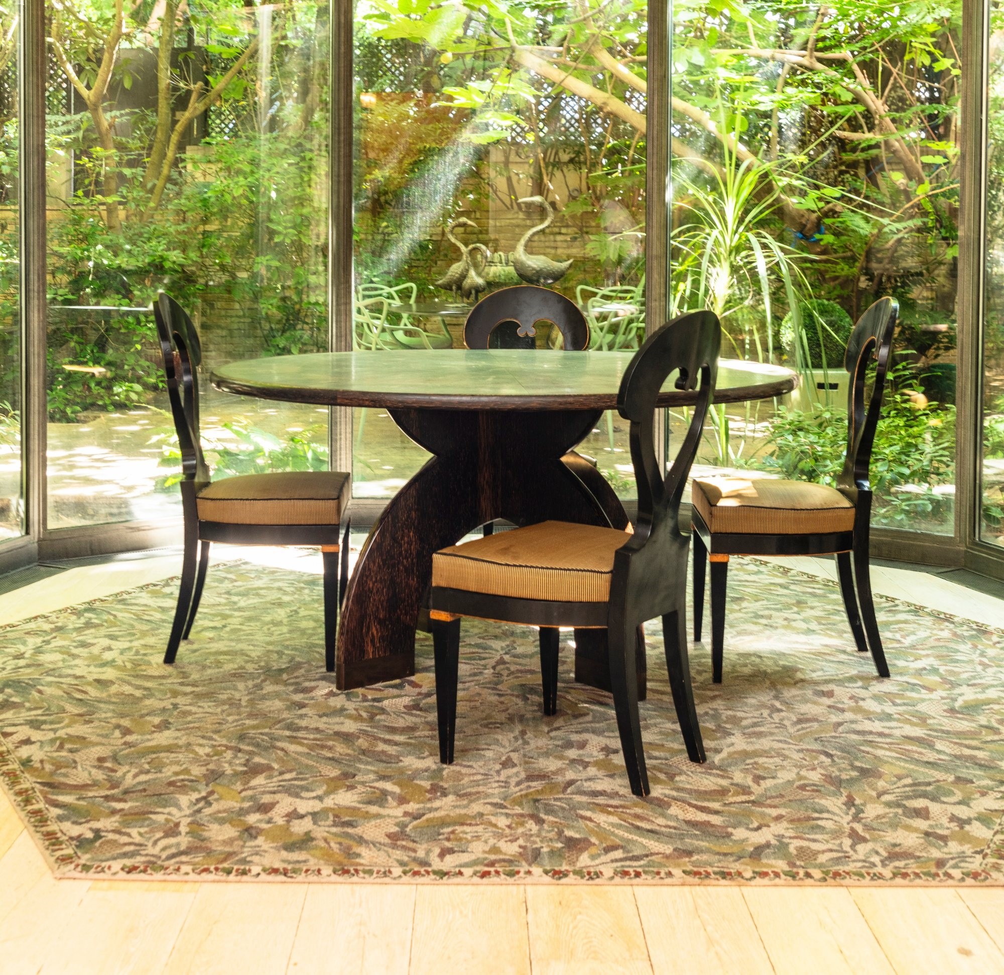 Jacques Grange | A palm tree, shagreen and gilt brass dining table ...