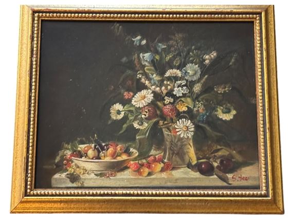 S. Lee | STILL LIFE WITH FLOWERS AND FRUIT | MutualArt