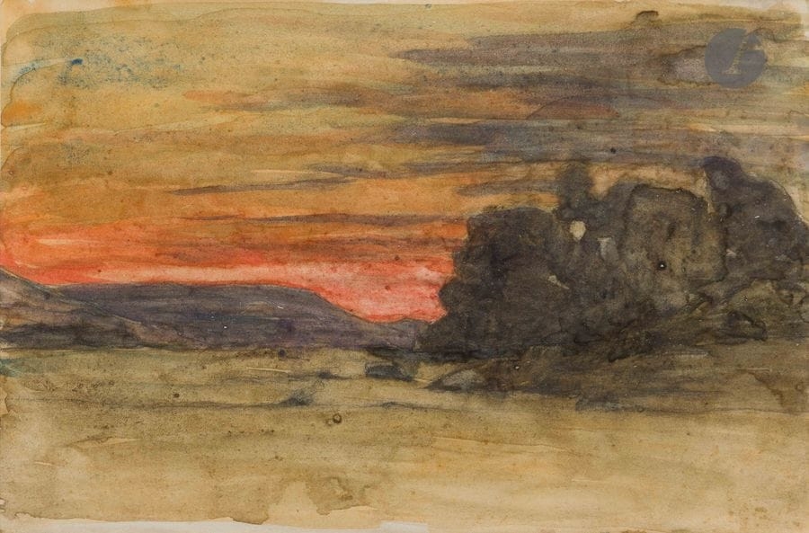 Joseph Trevoux | Landscape on the outskirts of a town - Landscape at ...