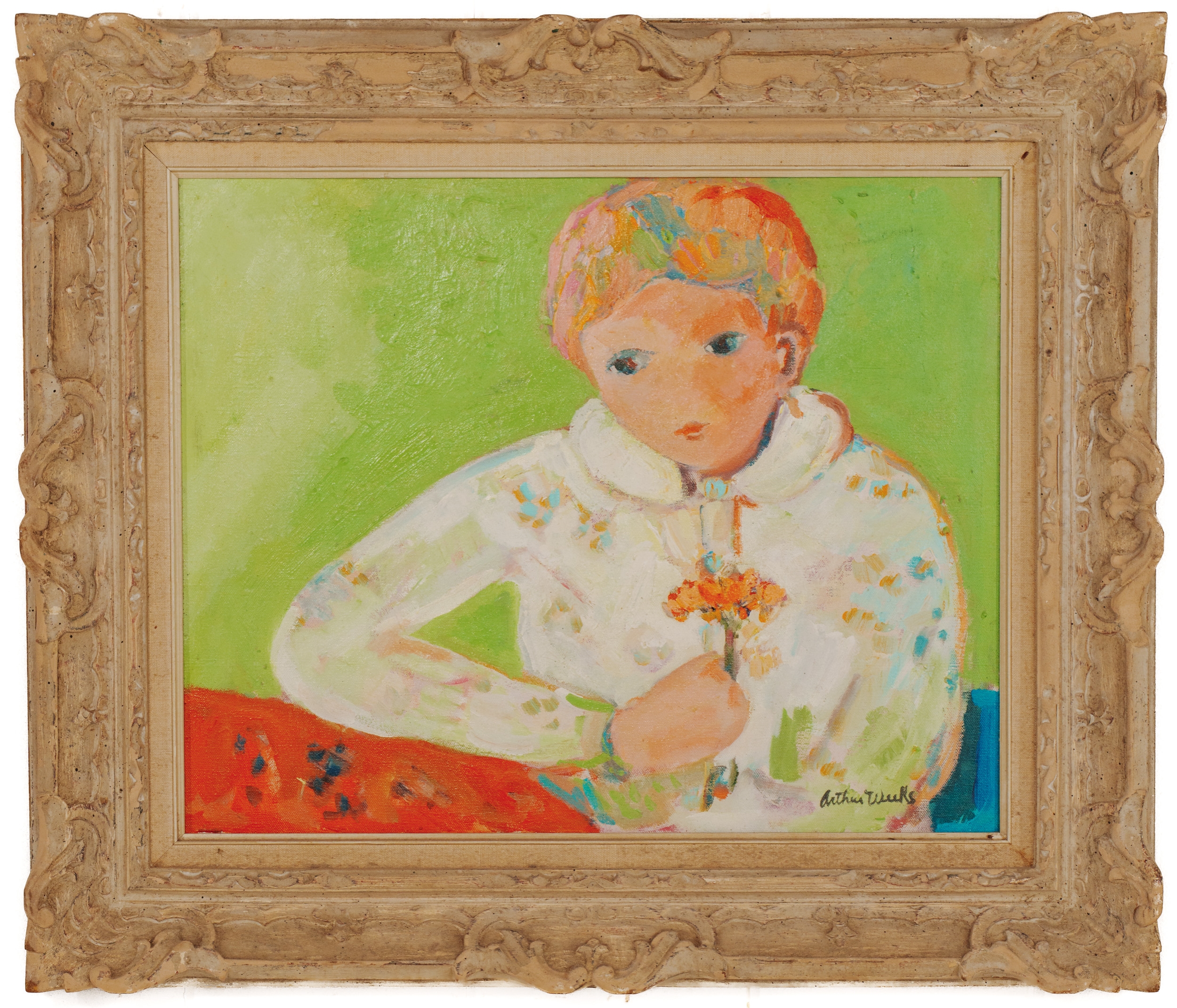 Arthur Weeks | Girl with Flowers | MutualArt