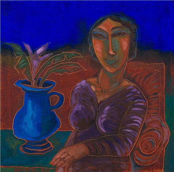 Jan Vermeiren | Seated Woman with Vase of Flowers (2006) | MutualArt