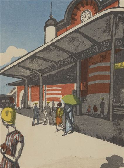 Onchi Koshiro | Tokyo Station from TOKYO RETROSPECTIVE LANDSCAPES (a ...