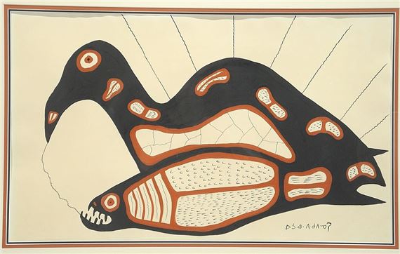 Norval Morrisseau | Loon & Fish | MutualArt