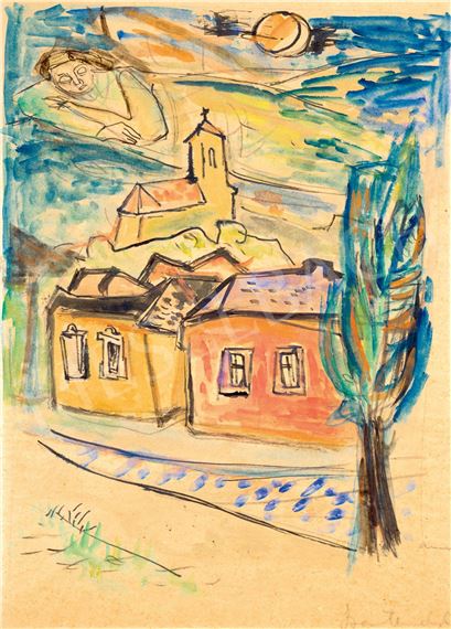 Imre Ámos | Szentendre under the Moonlight | MutualArt