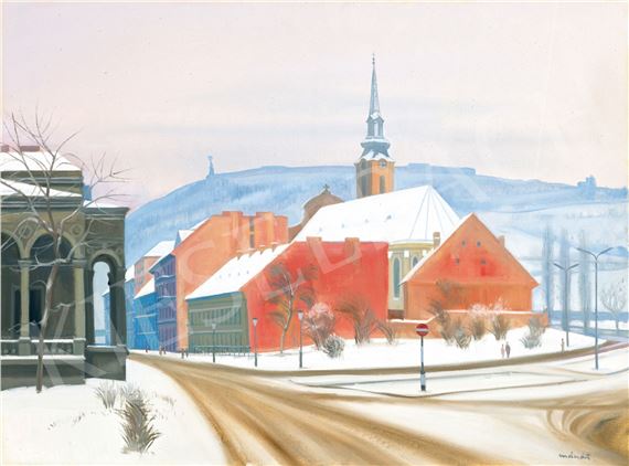 István Mácsai | Winter at Tabán with Várkert Kiosk | MutualArt